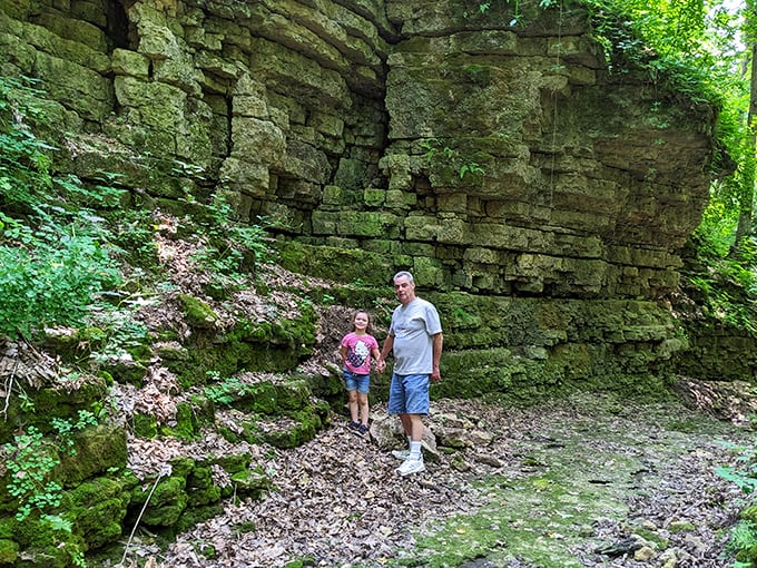 Limestone formations tell geological tales millions of years in the making, inviting explorers of all ages.