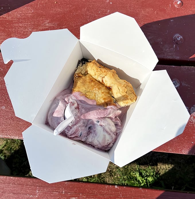 A perfect marriage of flaky pastry and vibrant blueberry ice cream, packaged for roadtrip indulgence that'll make you forget all about those chain restaurant desserts.