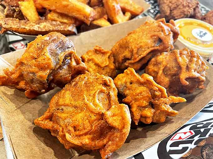 Golden-brown chicken perfection that makes you wonder if you've been eating the wrong fried chicken your entire life.