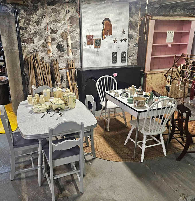 Stone walls and wooden chairs create a tableau that feels like stepping into a simpler time &ndash; just add family and conversation.