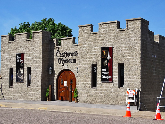 Castlerock Museum's medieval facade transports visitors back to the age of knights and chivalry in unexpected Alma, Wisconsin.