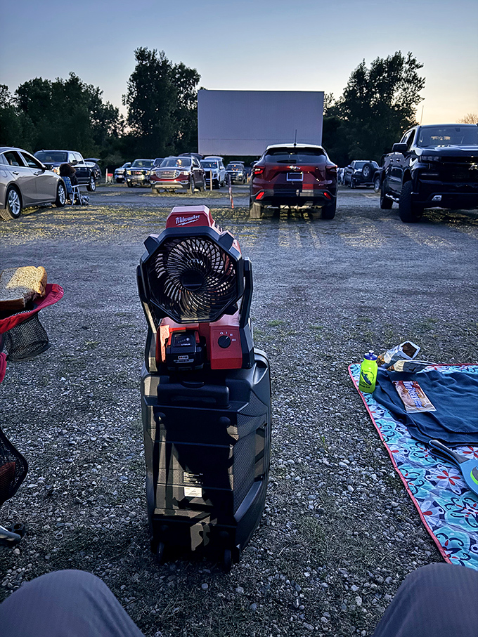 A spectacular sunset paints the sky above US 23 Drive-In, adding natural beauty to the outdoor movie experience.