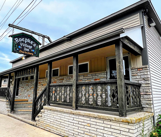 The welcoming porch at Roepke's invites you to slow down and enjoy the timeless pleasures of Wisconsin supper club dining.