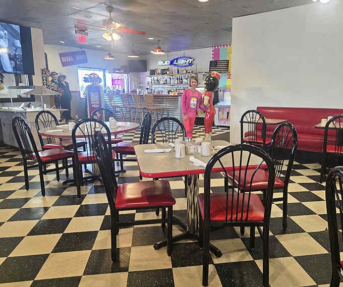 Woody's 50's Diner captures the essence of American nostalgia with its retro decor, classic diner seating, and atmosphere that Elvis would approve of.