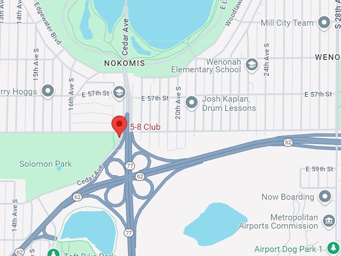 5 8 club minneapolis, mn 10 map