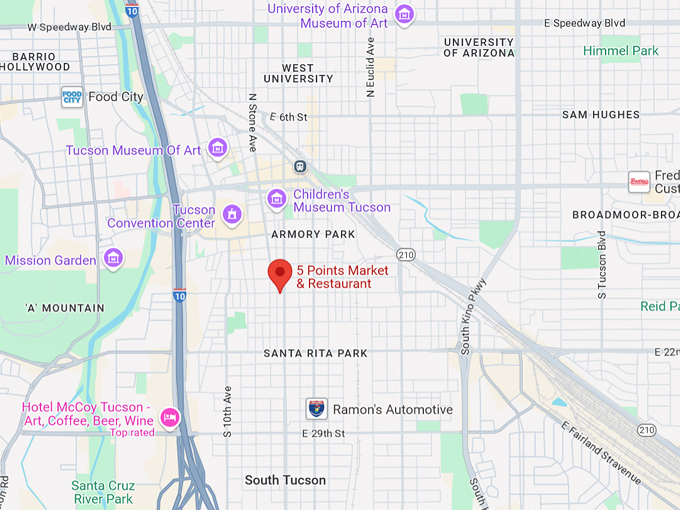 5 points market & restaurant 10 map