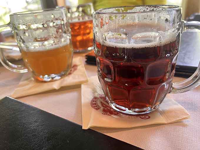 Those perfectly poured beers are just waiting to accompany your meal, because good food deserves good beverages.