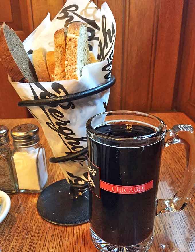 Fresh bread and dark beer, the dynamic duo that starts every great German meal off right.