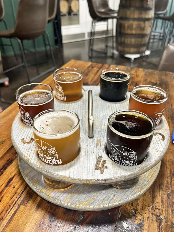 Six distinct personalities in one flight &ndash; this wooden carrier delivers a round-trip ticket to craft beer paradise.