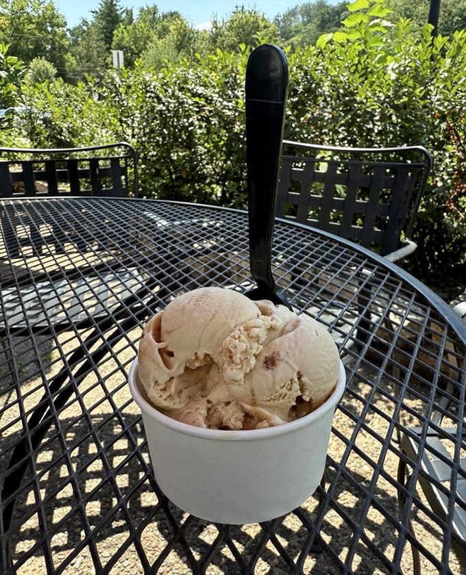 Caramel Chaos Ribbons of buttery caramel weave through creamy vanilla, creating the kind of chaos that brings order to your soul on a hot summer day.