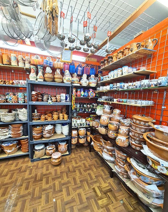 Clay pots stacked with the precision of a retail Tetris game &ndash; one wrong move and you'll trigger an avalanche of Mexican pottery.