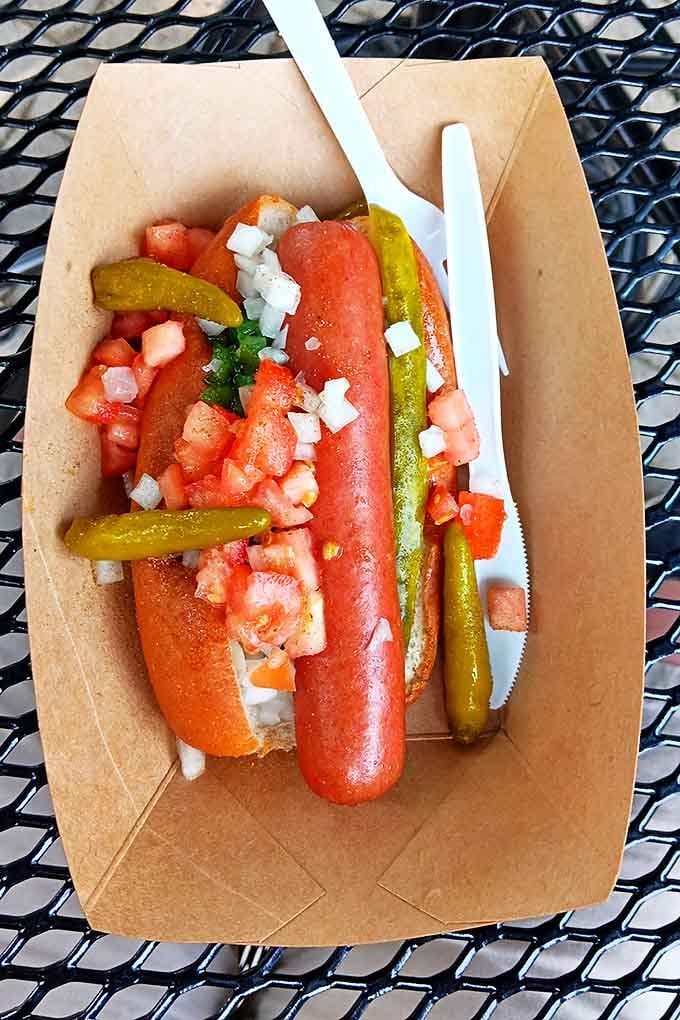 Chicago-style done right: no ketchup allowed on this masterpiece of toppings, where every pickle, pepper and onion piece finds its perfect place.