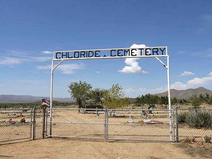 The Chloride Cemetery tells stories in stone and silence, where pioneers and prospectors found their final claim in the high desert.