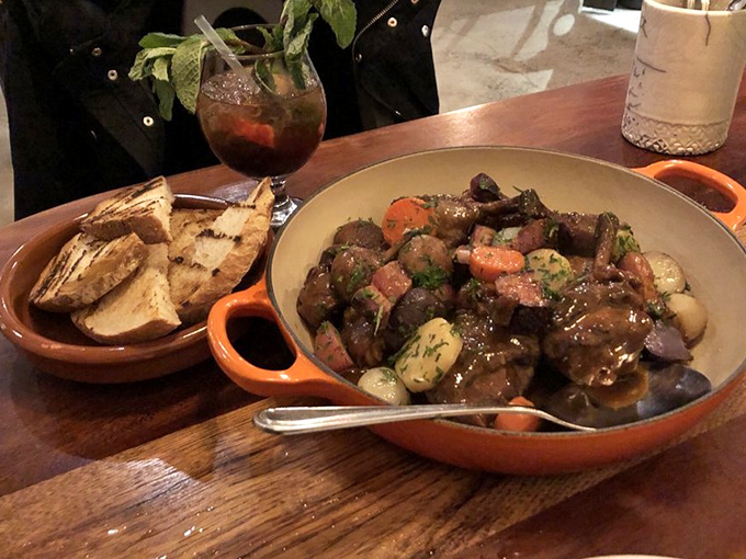 Coq au vin for brunch? Absolutely revolutionary. This soul-warming stew transforms a traditionally dinner-only dish into morning magic, with bread for capturing every last drop.