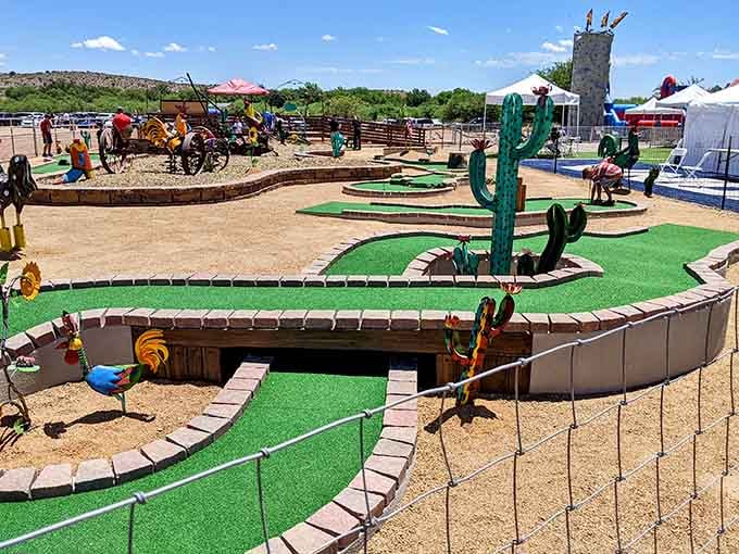 Blazin' M Ranch's mini golf course adds a playful Western twist to your Arizona adventure, cacti and all.