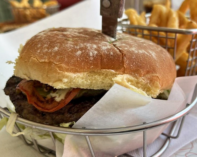 The Diablo Burger brings the heat with jalape&ntilde;os and melted cheese, nestled in a pillowy bun that's ready for its close-up.