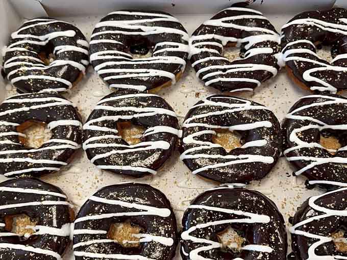 Those chocolate-drizzled beauties lined up like soldiers ready to sacrifice themselves for your happiness.