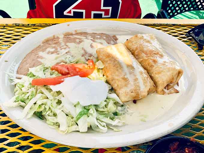 The cheese enchilada and chalupa combo delivers that perfect one-two punch of crispy and creamy that makes Mexican food so irresistible.