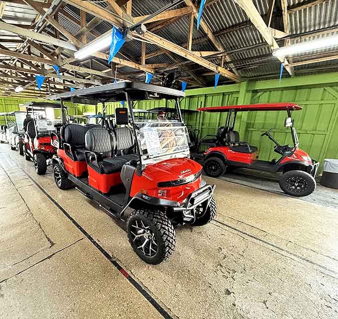 Golf carts with attitude &ndash; because walking is so last century when you're hunting treasures across acres of marketplace.