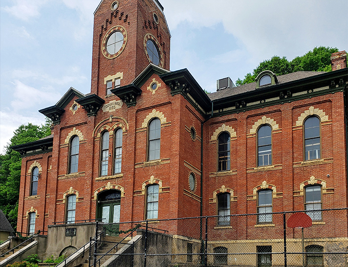 This imposing brick structure stands as testament to Galena's prosperous past. Victorian architecture at its most unapologetically grand.