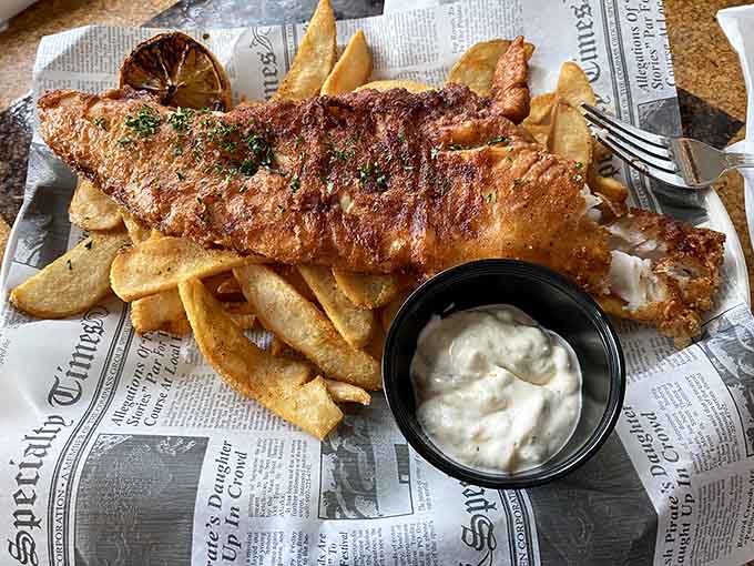 That house-made tartar sauce isn't just a condiment, it's a creamy, tangy revelation that'll change your whole perspective on fish.