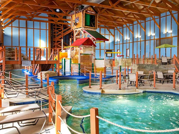 Multiple pools and water features create an indoor oasis that makes you forget what season it actually is outside.