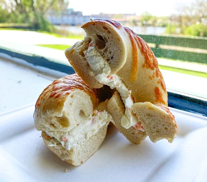 The Asiago bagel with veggie cream cheese is a flavor combination that'll make you question every boring breakfast you've ever eaten.