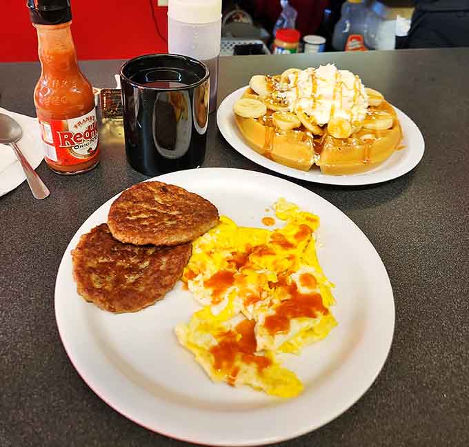 When your breakfast plate looks like this, you know someone in that kitchen really understands what morning happiness means.