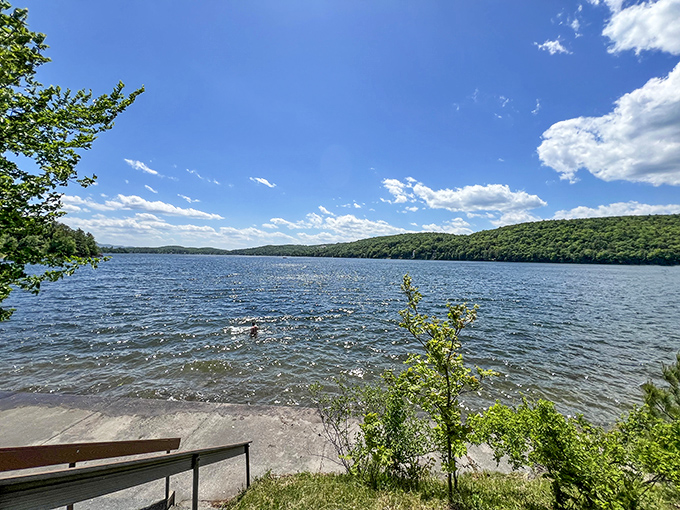 Lake St. Catherine's waters act as nature's mirror, doubling the autumn spectacle in a way that makes photographers weak at the knees.