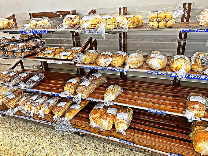 Bread that makes you reconsider your relationship with carbs &ndash; crusty Italian loaves and soft dinner rolls lined up like delicious soldiers.