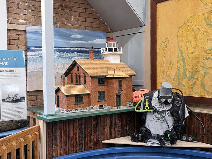 This detailed miniature display captures the lighthouse in perfect scale, allowing visitors to appreciate its architectural features from a new perspective.