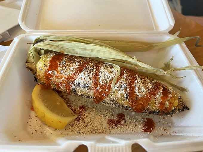 Street corn done right: charred, creamy, tangy, and messy in all the best ways that make napkins essential.