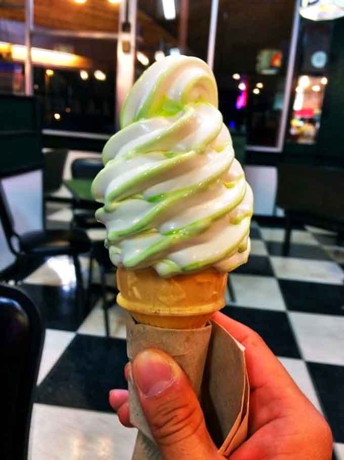 This swirled soft-serve creation looks like something from a fever dream, in the absolute best way possible for your sweet tooth.