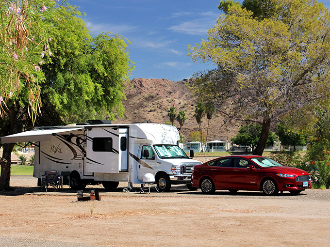 RV camping with a view that puts five-star hotels to shame, where your morning coffee comes with a side of majesty.