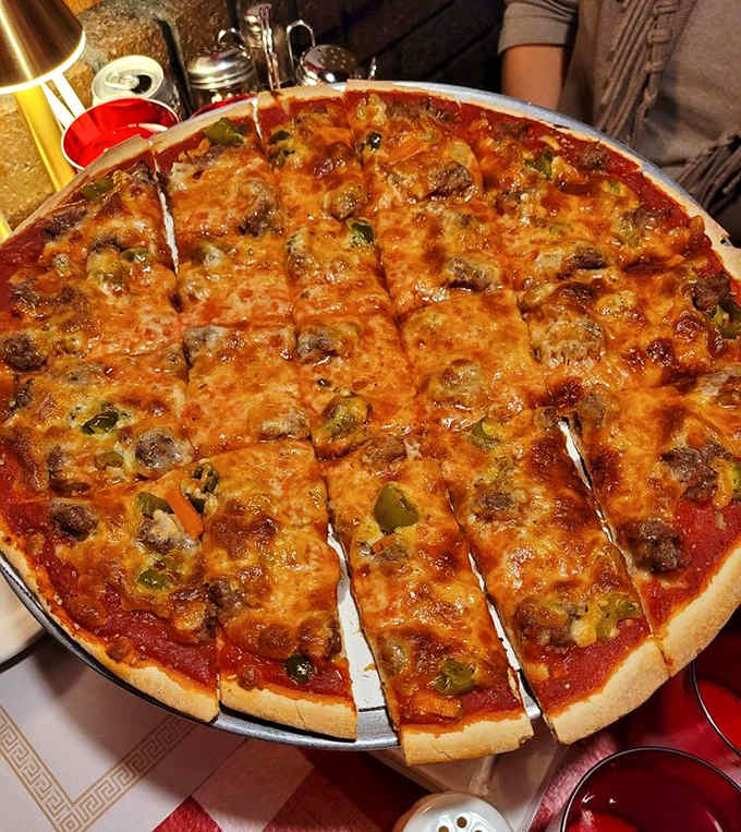 Chicago in a bite: housemade sausage and tangy giardiniera create a flavor combination that's both comforting and exciting.