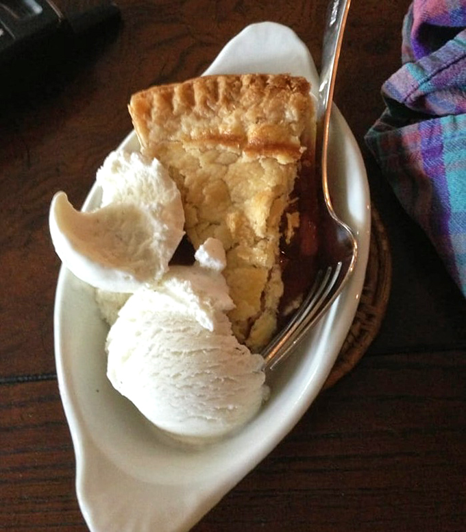 The ultimate indulgence – warm, tangy rhubarb pie meets cold, creamy vanilla ice cream in a dessert marriage that proves opposites really do attract.