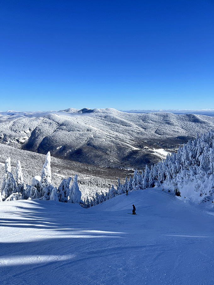 At Stowe Mountain Resort, pristine powder and breathtaking vistas create skiing nirvana that would make even non-skiers consider strapping on boots.