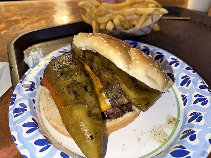 The Big One in all its glory. Notice how the cheese melts perfectly into the charcoal-kissed patty &ndash; that's what burger dreams are made of.