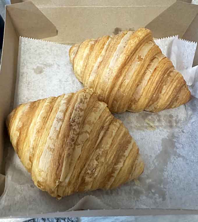 Taking croissants to go is perfectly acceptable, though they rarely survive the car ride home.