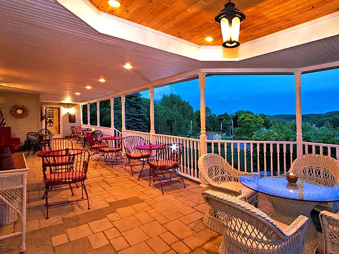 The crown jewel of relaxation &ndash; a wraparound porch where rocking chairs await sunset-gazers and early risers alike, panoramic views included at no extra charge.