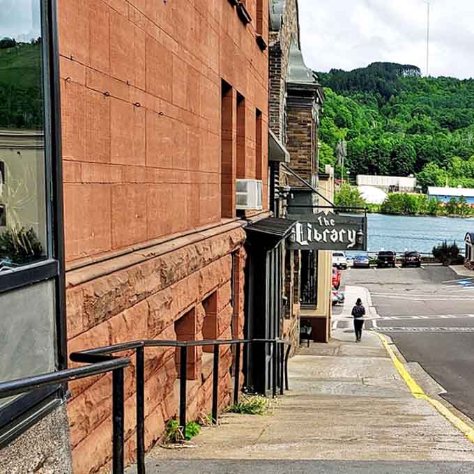 The Library stands as a cultural cornerstone in Houghton, its sandstone facade whispering stories of knowledge shared across generations.