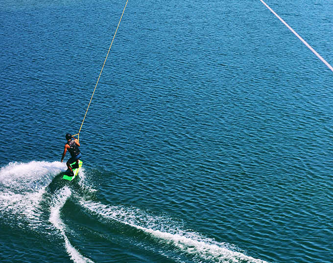Wakeboarding without a boat? Pure genius! All the thrill without that one relative who thinks "full throttle" is the only setting.