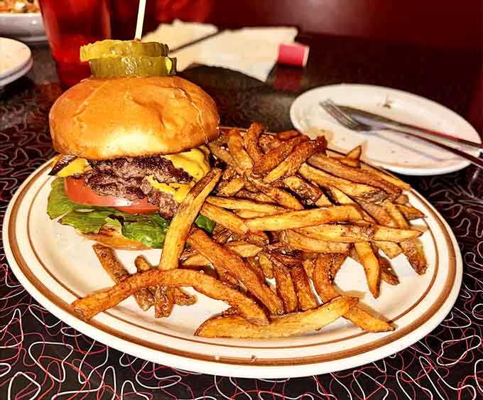 This double cheeseburger doesn't mess around, arriving with enough fries to share but you probably won't want to, honestly.