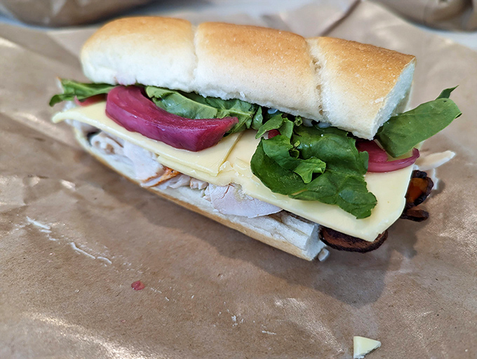 Turkey and bacon unite in sandwich harmony &ndash; like Thanksgiving and breakfast decided to throw a party between two slices of bread.