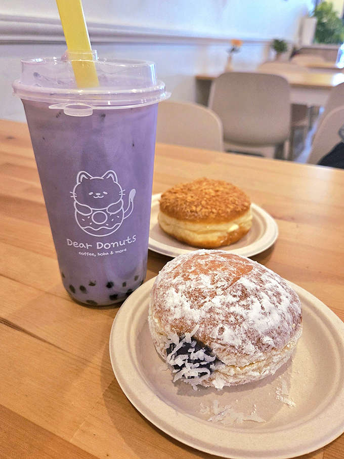 Purple ube cream meets bubble tea in what can only be described as a flavor combination that makes perfect, delicious sense.