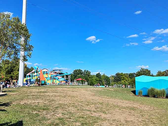 Waterpark Grounds: Where Ohio magically transforms into a tropical paradise, minus the airfare and annoying sand in uncomfortable places.