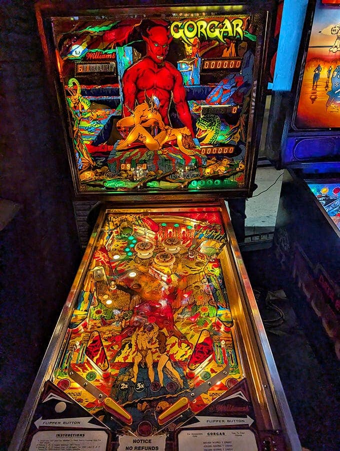 Williams' Gorgar pinball machine, the first talking pinball ever made, still seduces players with its devilish charm and challenging gameplay.