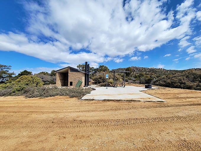 This simple rest area at Windy Point Campground offers more than just facilities &ndash; it provides front-row seats to Arizona's breathtaking desert landscape.