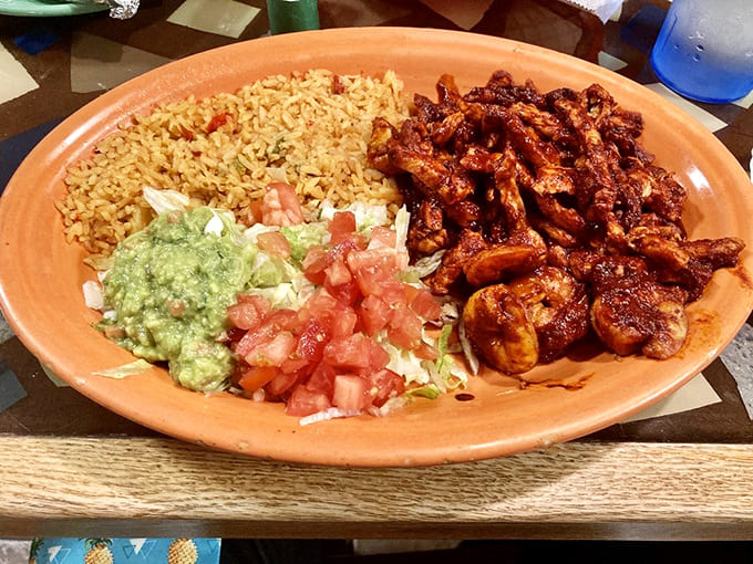 Chipotle chicken and shrimp &ndash; where land meets sea in perfect harmony. The generous portion ensures nobody leaves with an empty stomach.