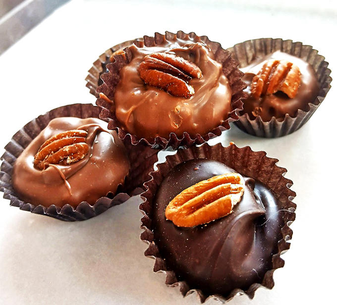 Pecans and chocolate team up like the buddy cop duo you never knew you needed until now.